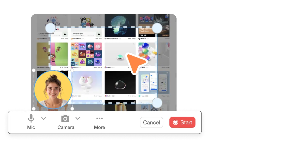 Screen recording with a sleek Virtual Camera Background for ...