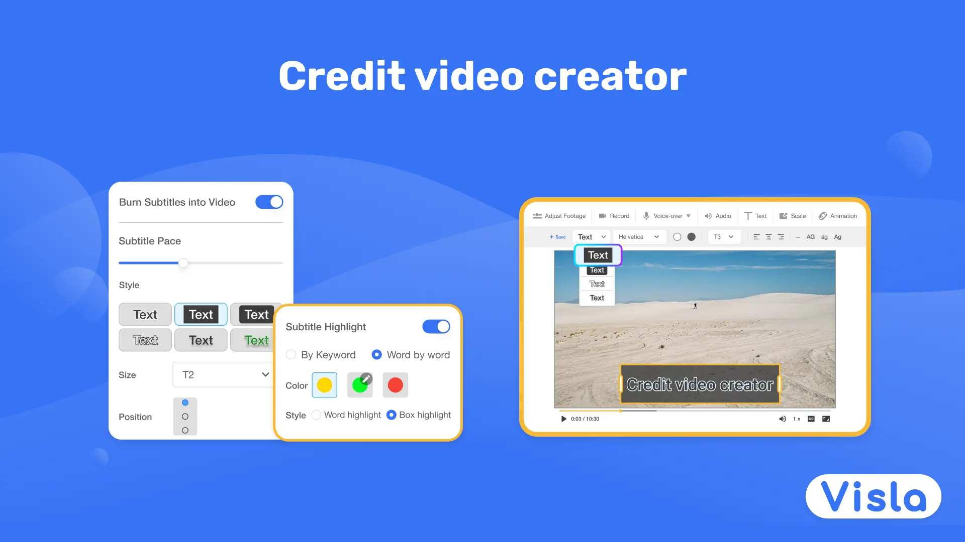 Credit video creator