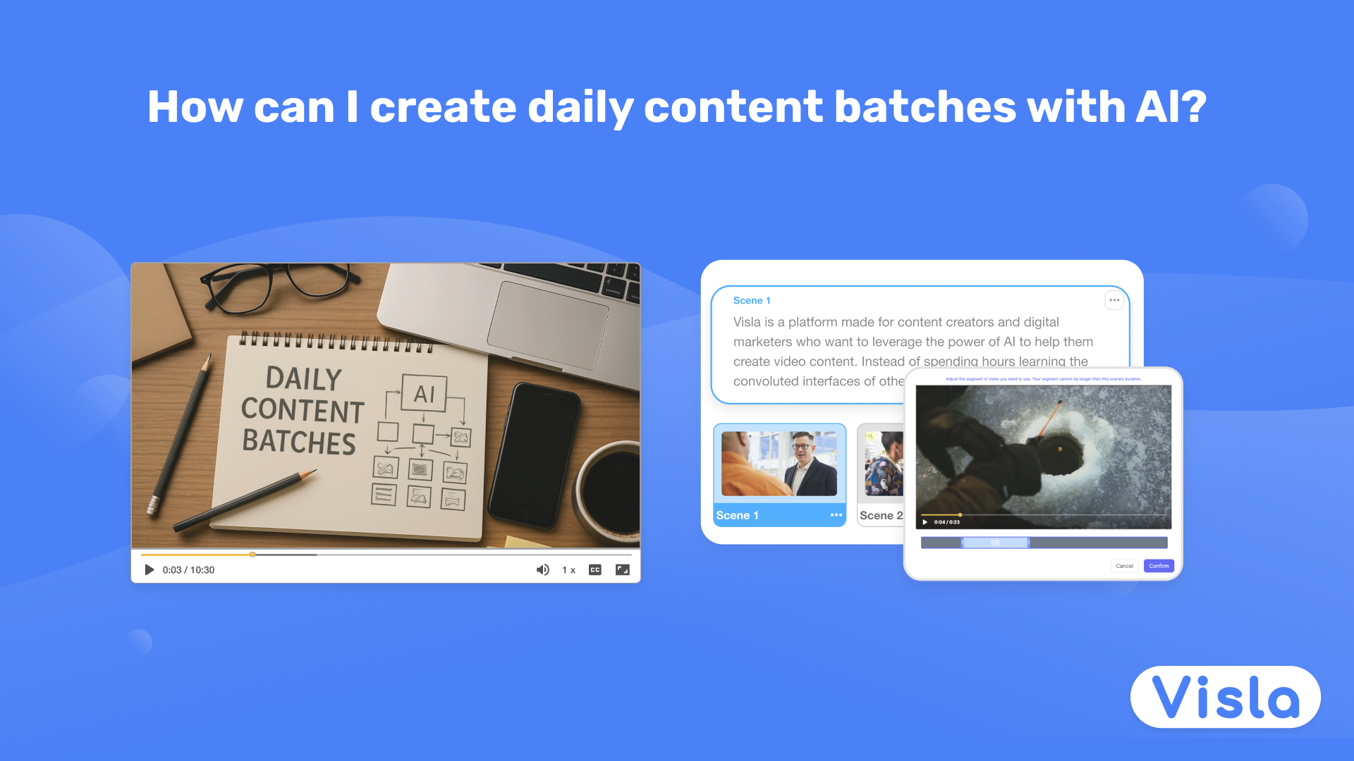 How can I create daily content batches with AI?