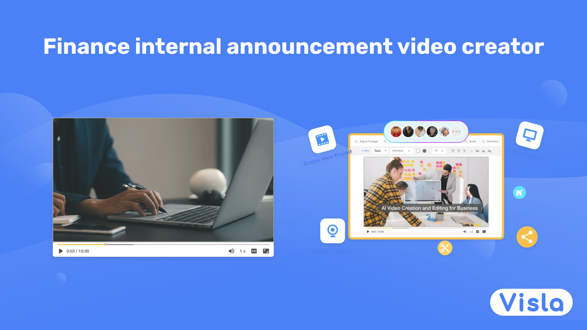 Finance internal announcement video creator