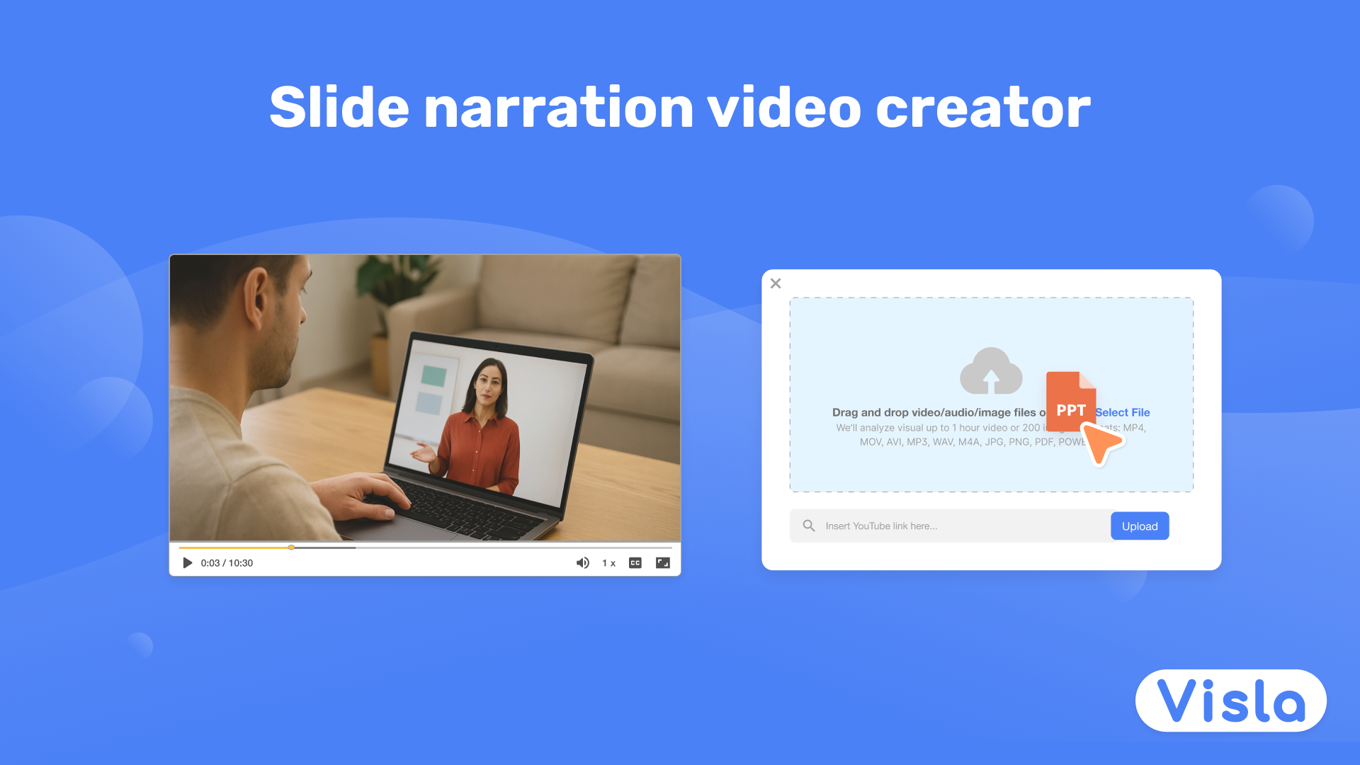 Slide narration video creator