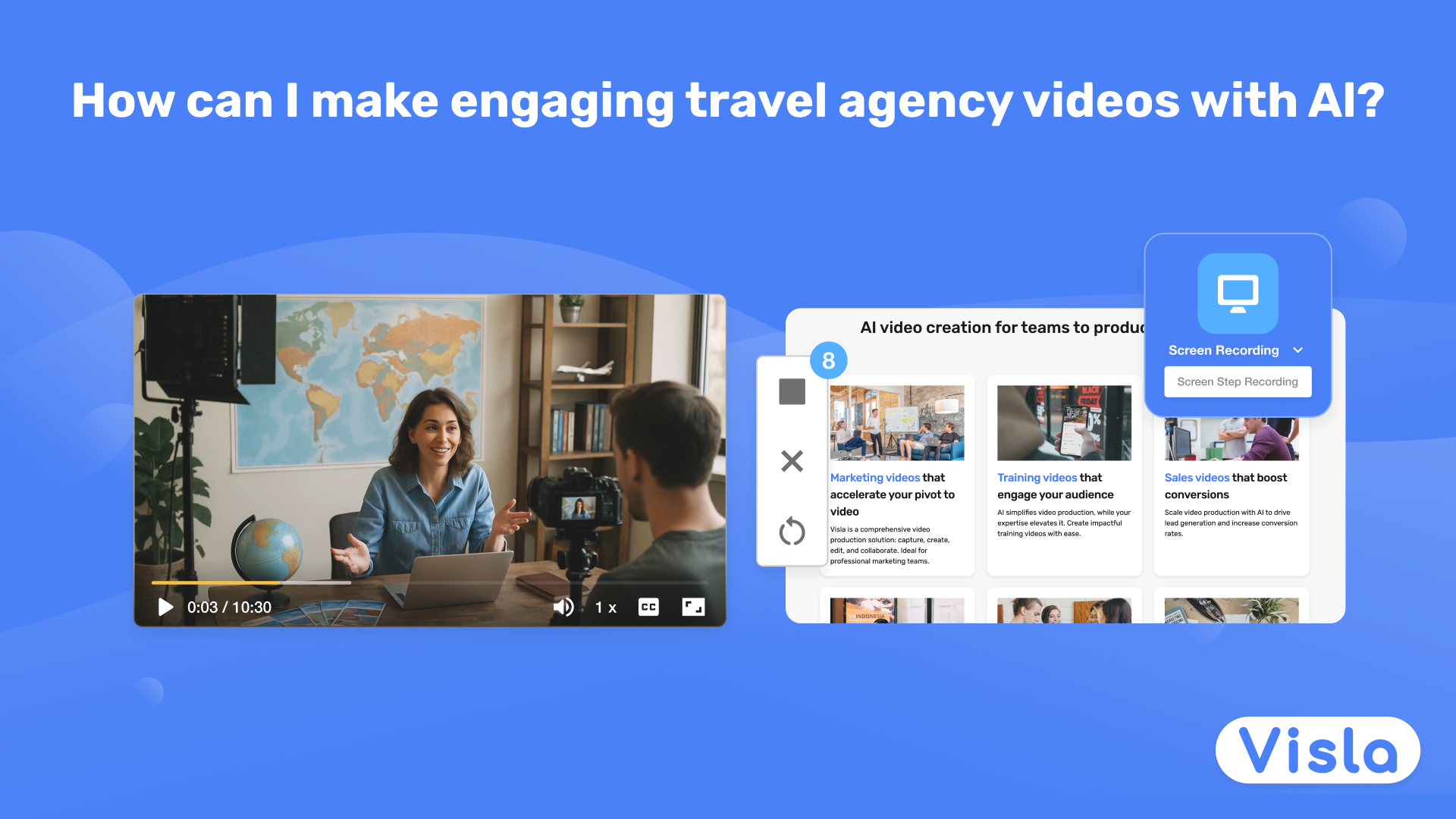 How can I make engaging travel agency videos with AI?